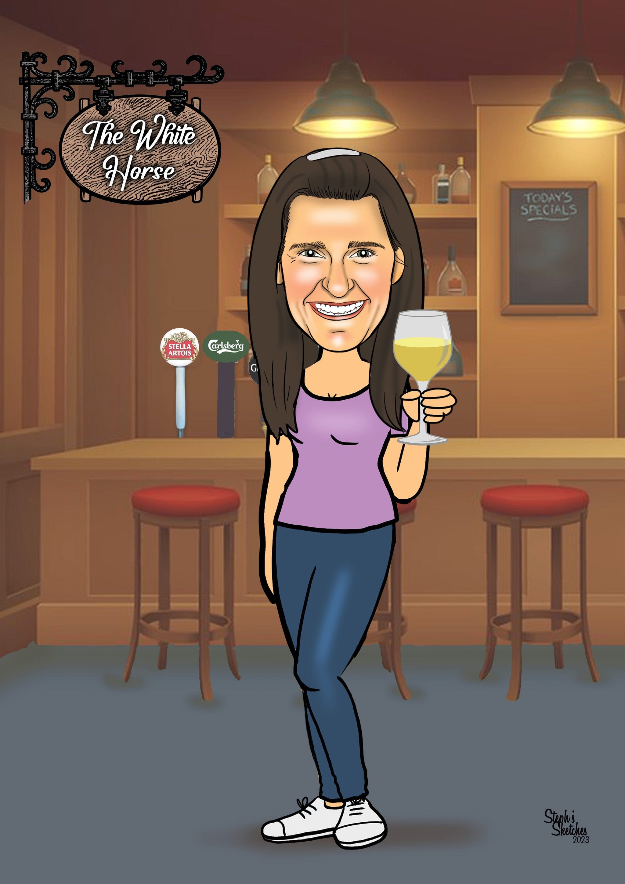 Pub Caricature | Funny Personalised Gift | Steph's Sketches