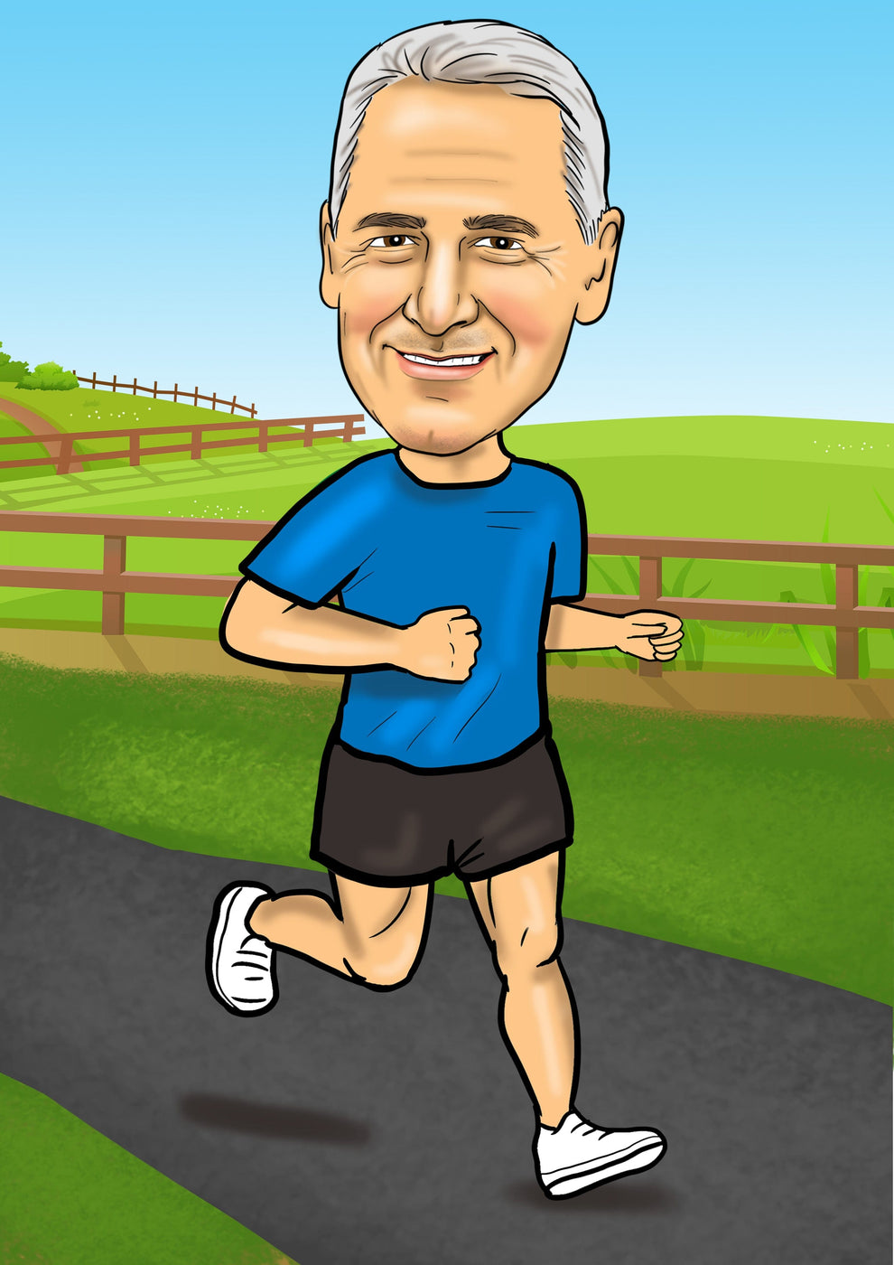 Running Gift Caricature | Hand Drawn gift | Steph's Sketches